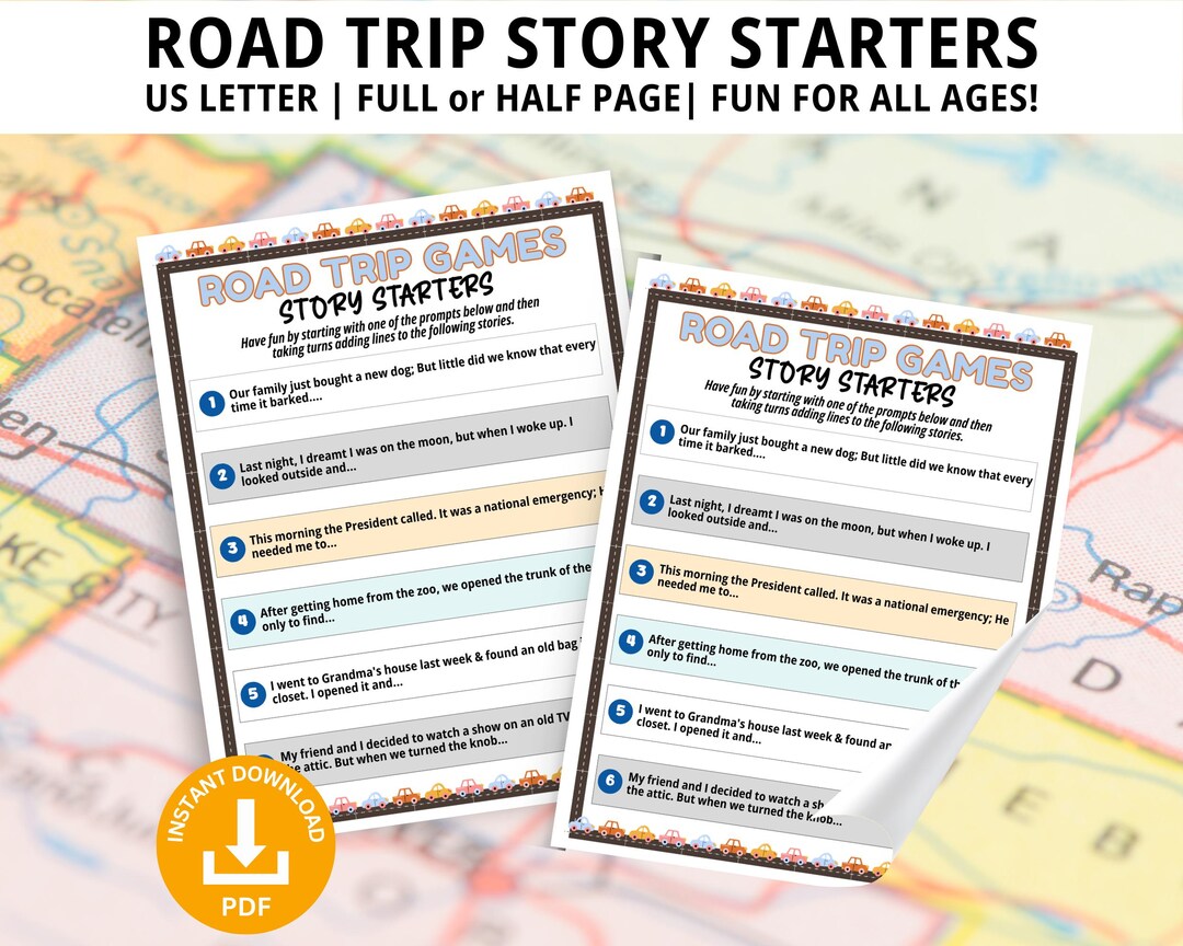 Road Trip Story Starters, Road Trip Games, Kids Car Activities, Family ...