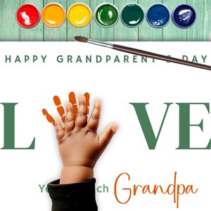 Grandparents Day Handprint Craft, Grandma Handprint Art, Grandpa ...