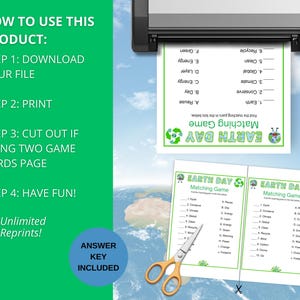 Earth Day Matching Game, Earth Day Games, Family Game Night, Games for ...