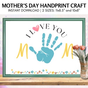 Mother's Day Handprint Craft, I Love You Mom, Handprint Art, Handprint ...