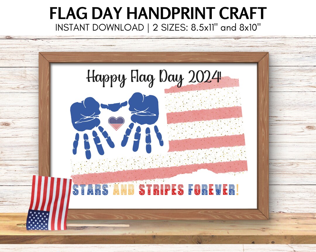 Flag Day Handprint Craft, Patriotic Handprint Art, Handprint Sign, DIY ...