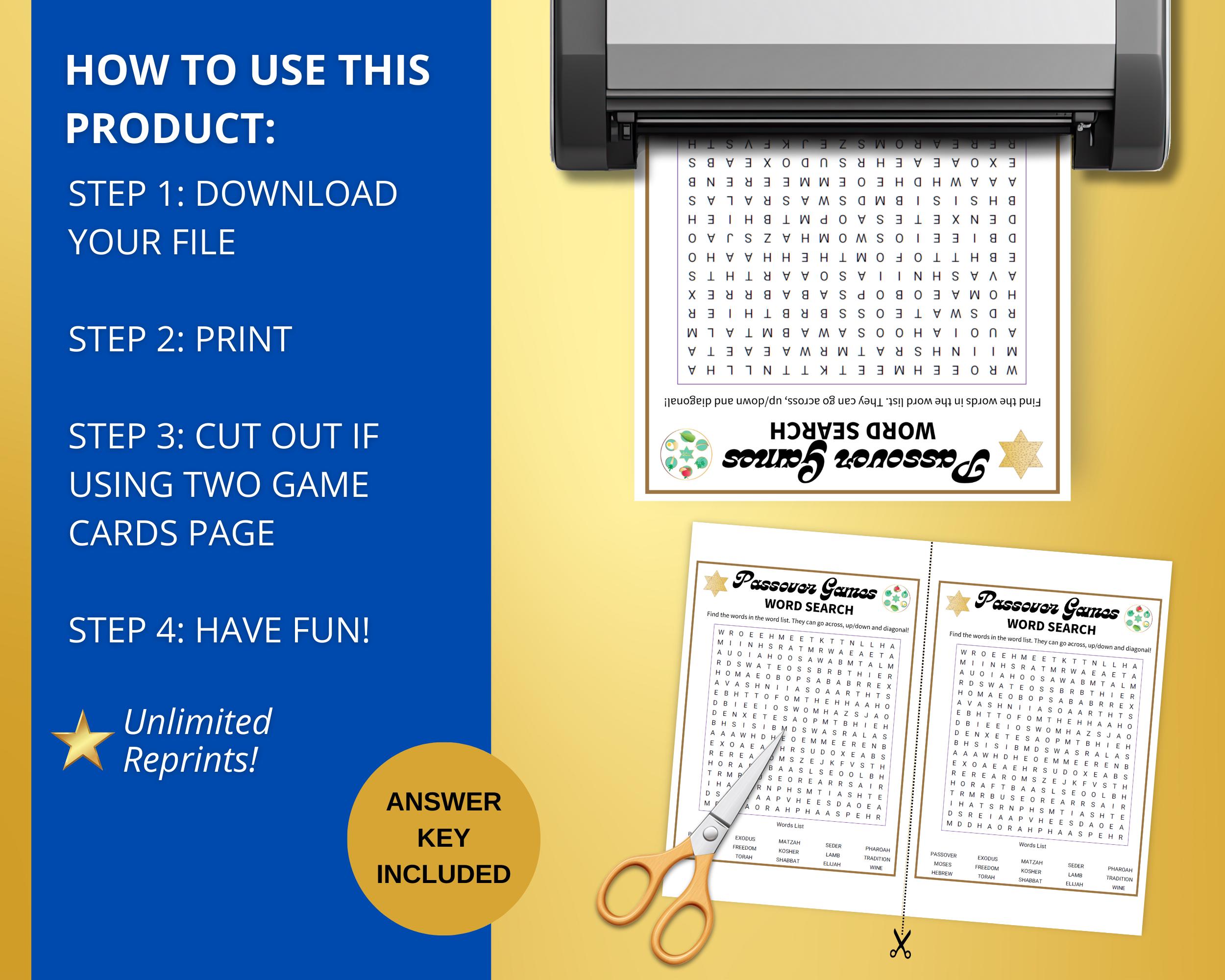 Passover Word Search, Passover Games, Jewish Games, Passover Holiday ...