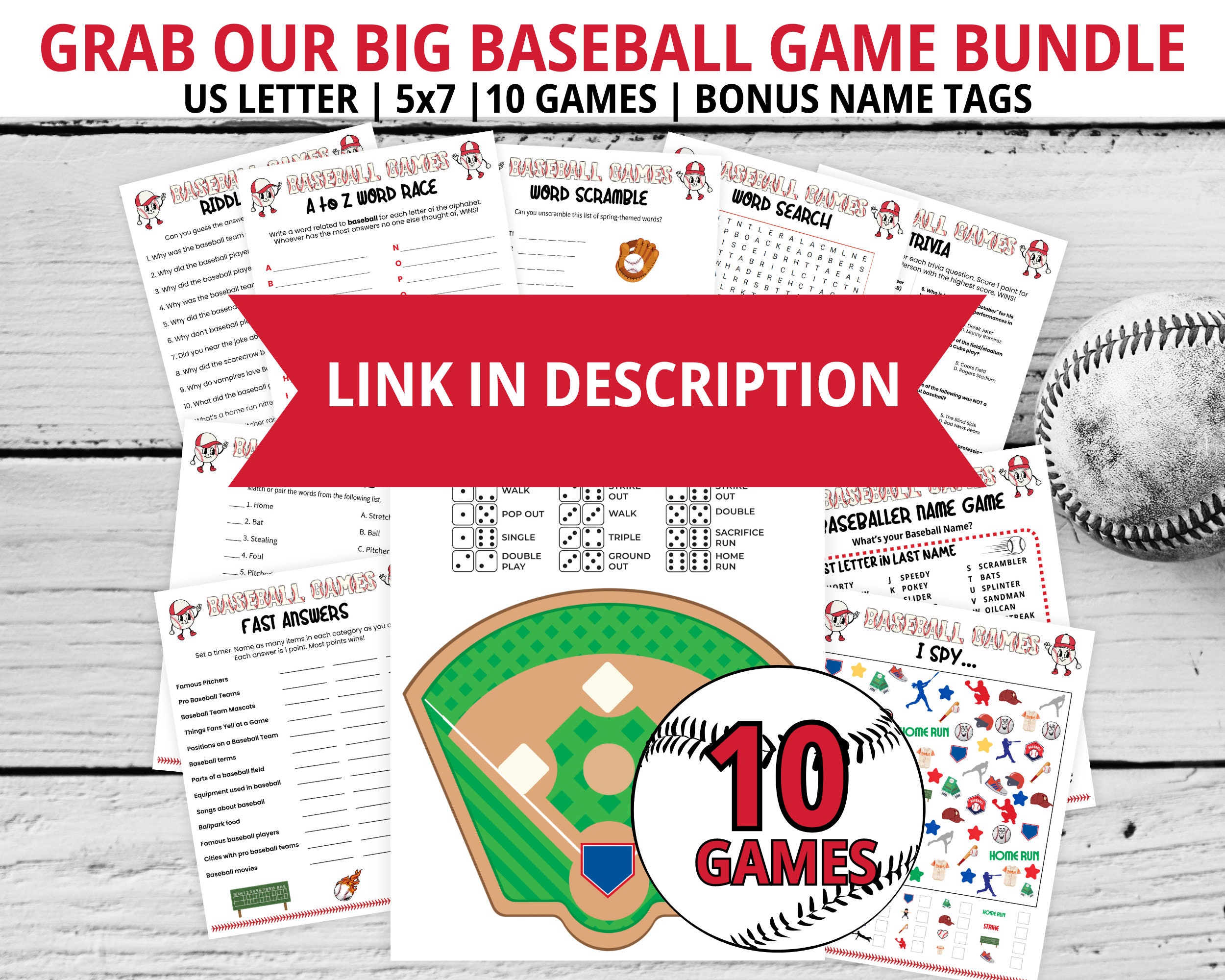 Baseball Word Scramble Game, Baseball Party Game, Family Game Night ...