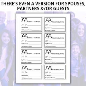 Family Reunion Name Tags, EDITABLE, Family Reunion Ideas, Printable ...