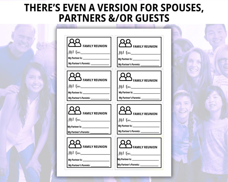 Family Reunion Name Tags, EDITABLE, Family Reunion Ideas, Printable ...