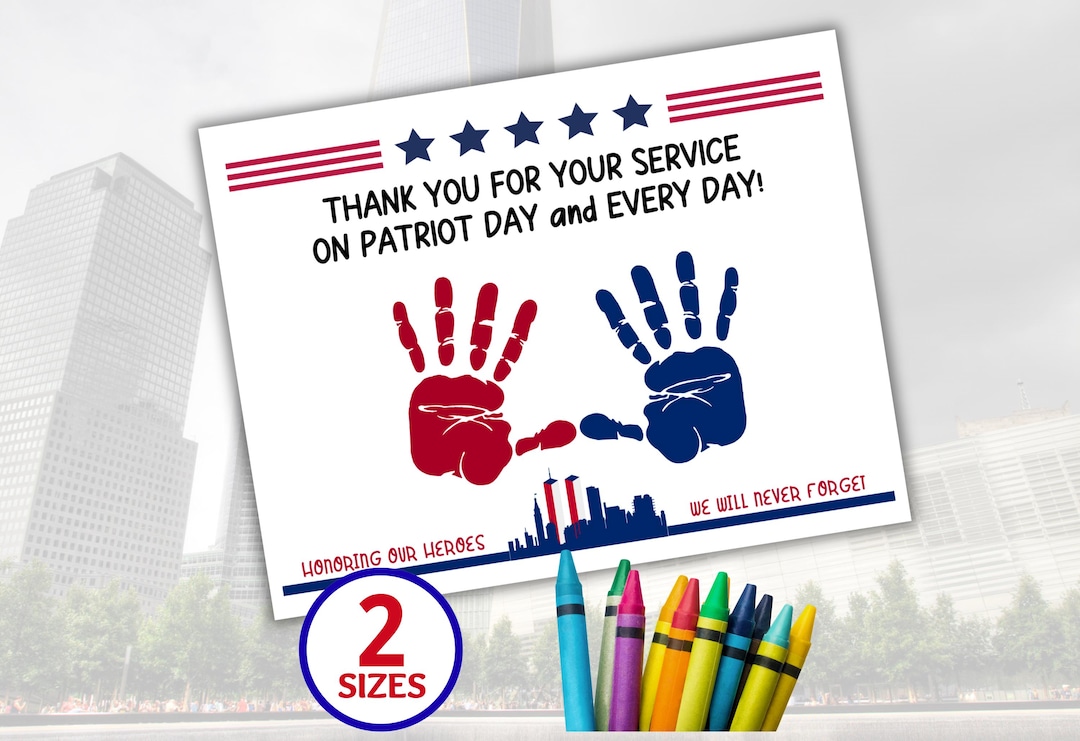 Patriot Day Handprint Craft, Handprint Art, Handprint Sign, Handprint ...