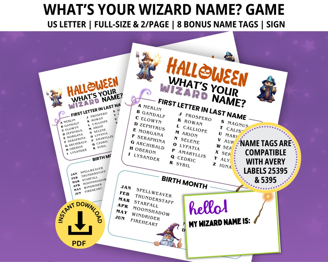Whats Your Wizard Name, Halloween Name Game, Whats Your Name, Halloween ...