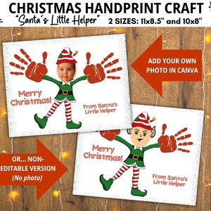 Editable Christmas Handprint Craft, Santa's Little Helper Handprint Art ...