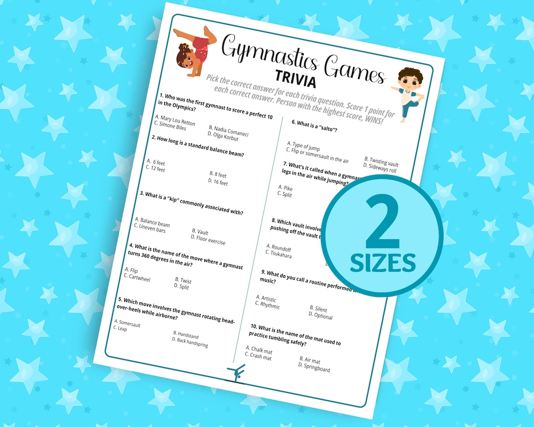 Gymnastics Trivia, Gymnastics Games, Gymnastics Party Games, Gymnastics ...
