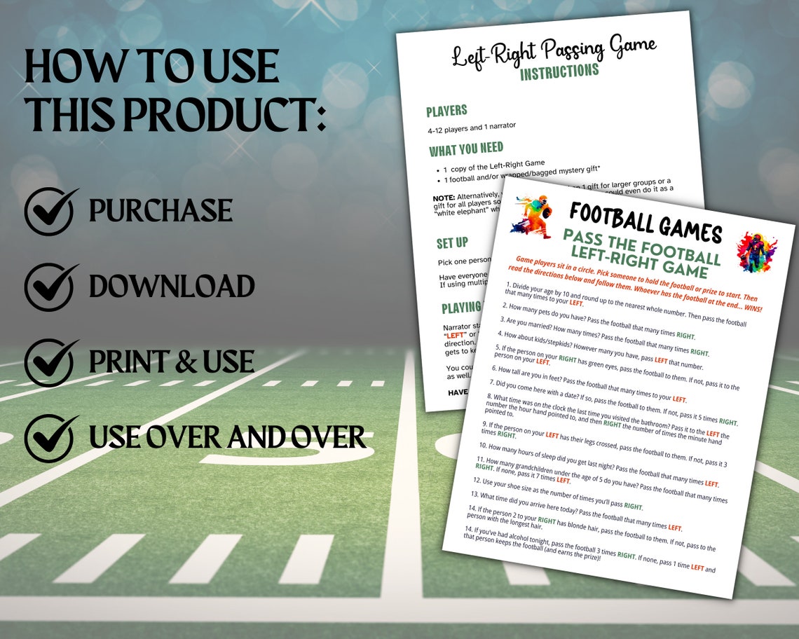 Pass the Football, Left Right Game, Pass the Prize, Ice Breaker Game ...