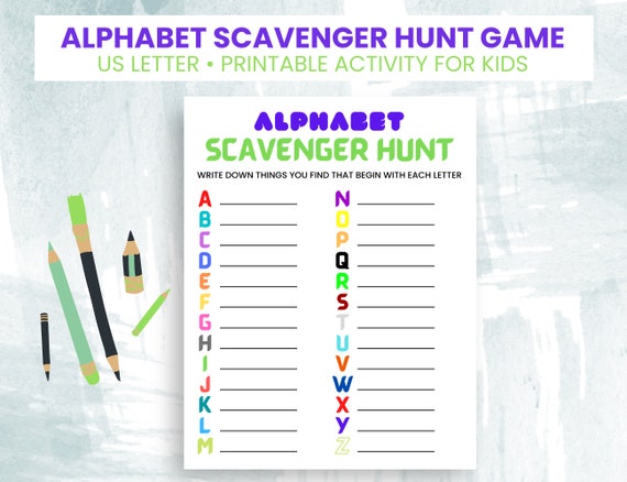 Alphabet Scavenger Hunt Kids Scavenger Hunt Printable Games - Etsy