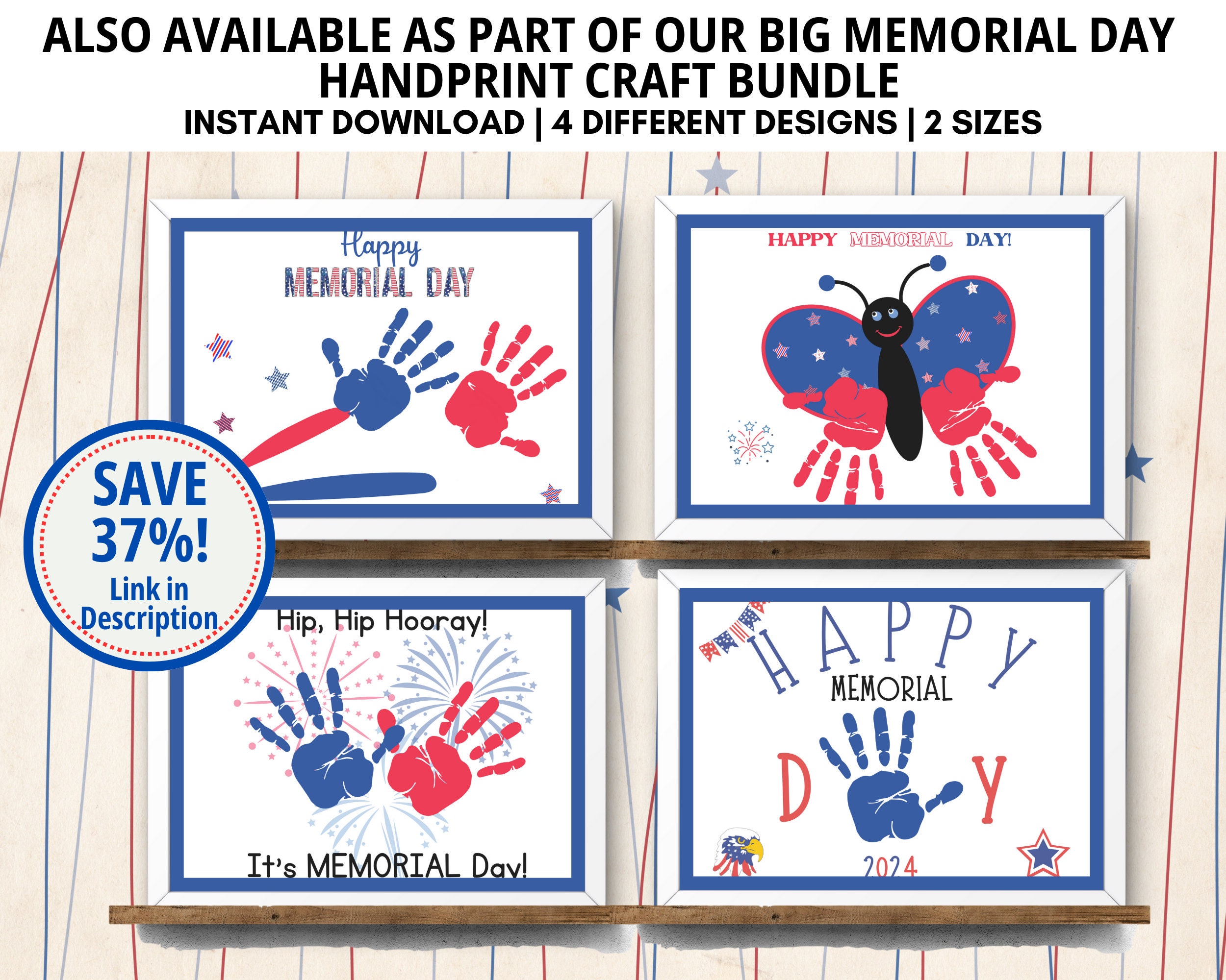 Memorial Day Handprint Craft, Patriotic Handprint Art, Handprint Sign ...