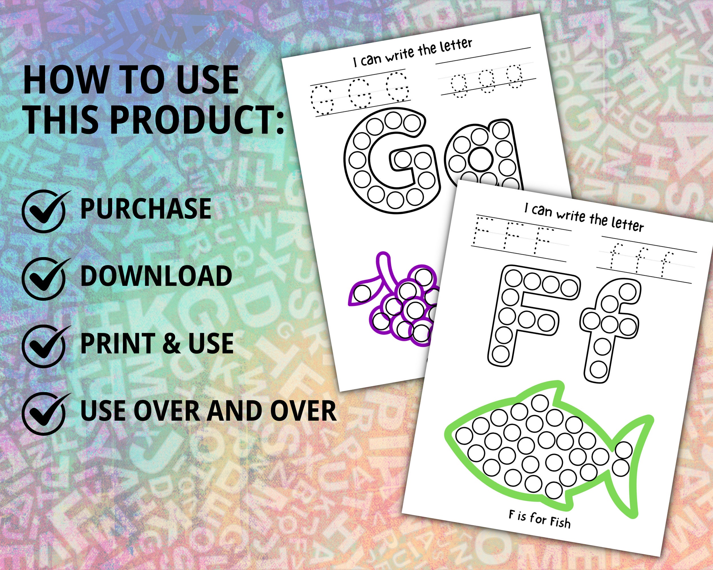 Alphabet Preschool Tracing Worksheets, Dot Marker, Alphabet Letters ...