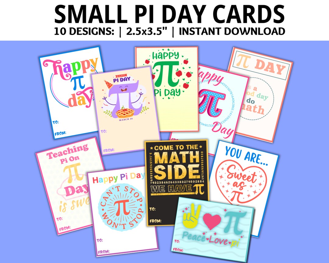Printable Small Pi Day Cards - Exchange Like Valentines, Teacher ...