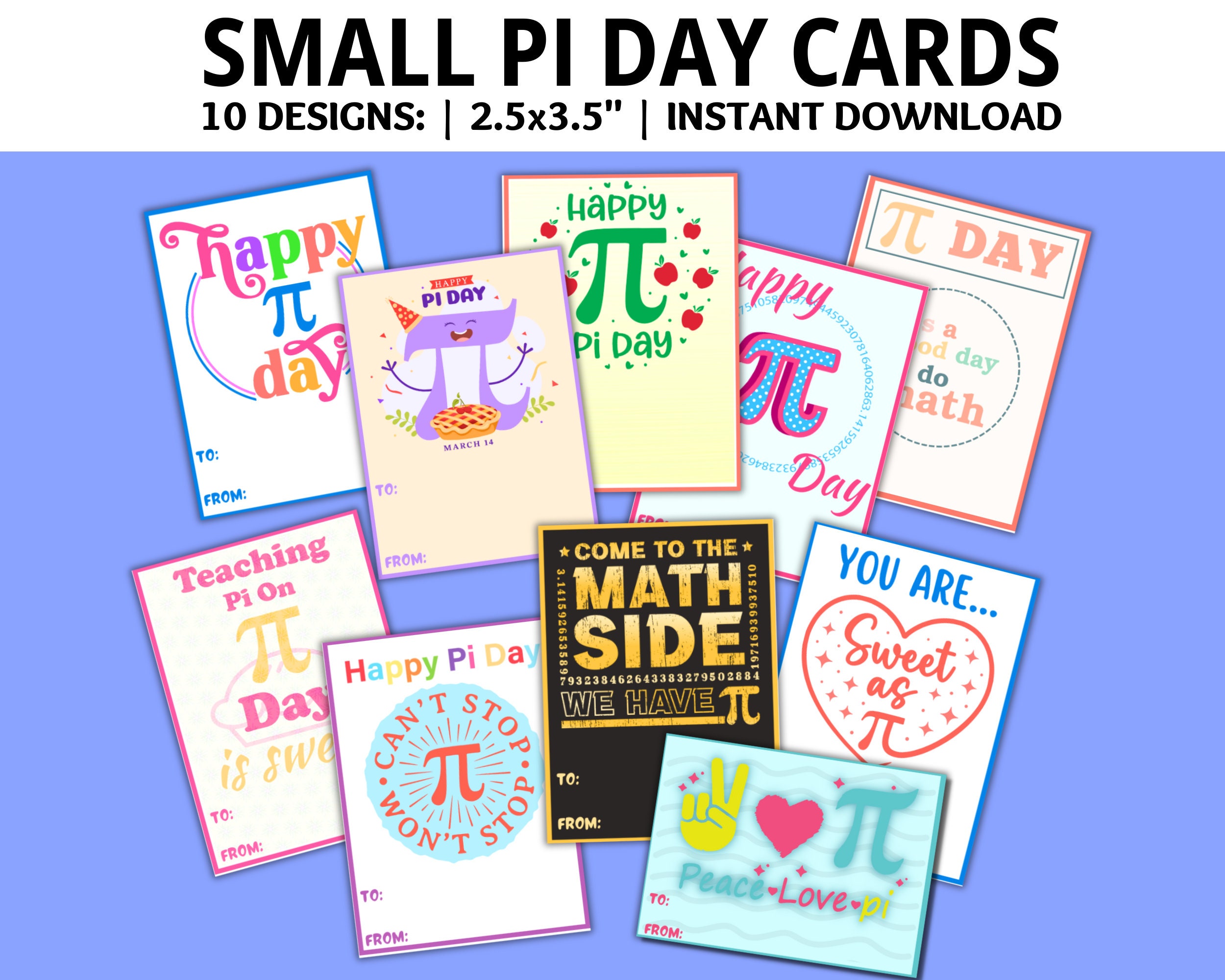 Printable Small Pi Day Cards - Exchange Like Valentines, Teacher ...