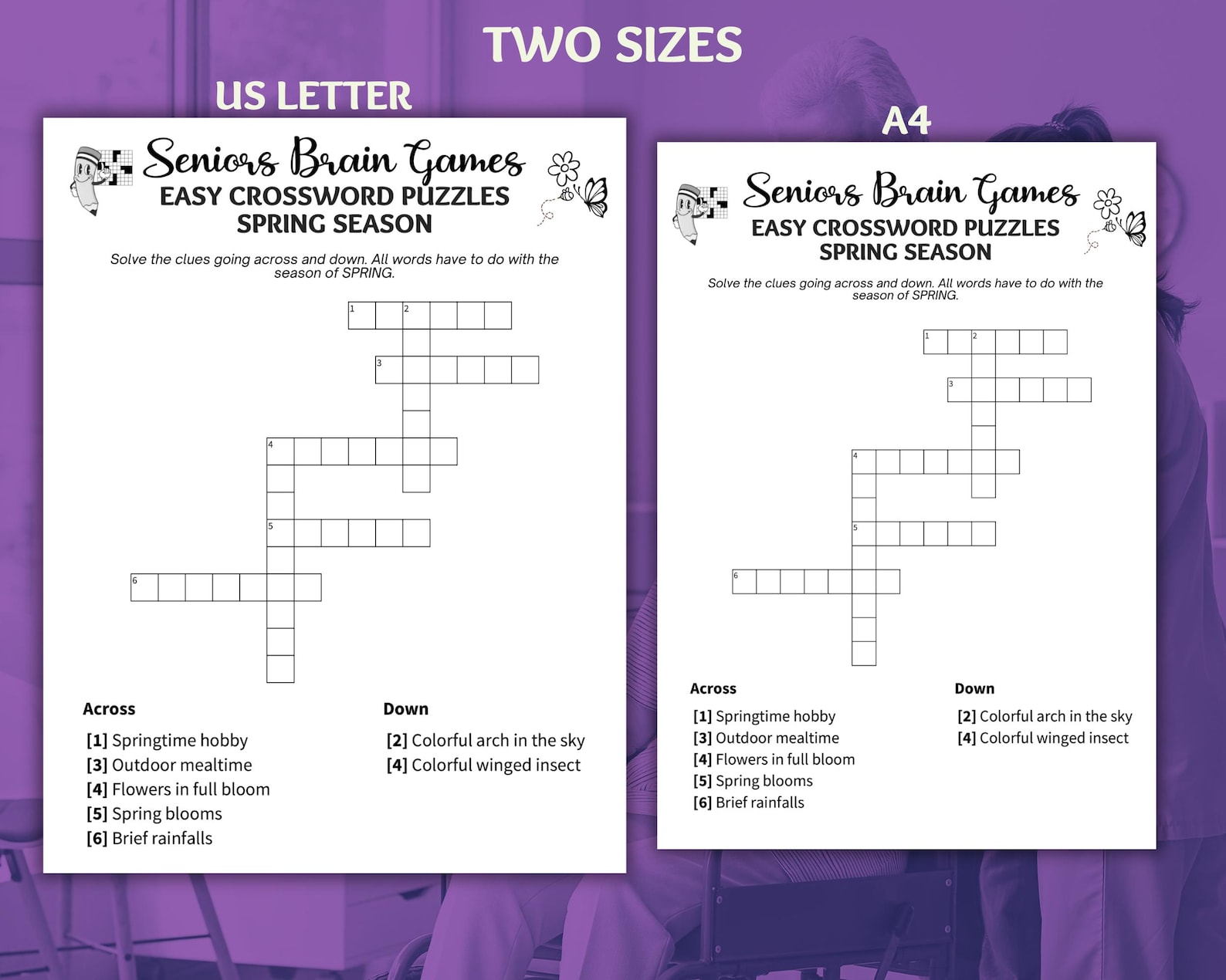 Seniors Easy Crossword Puzzles, Puzzles for Seniors, Dementia ...