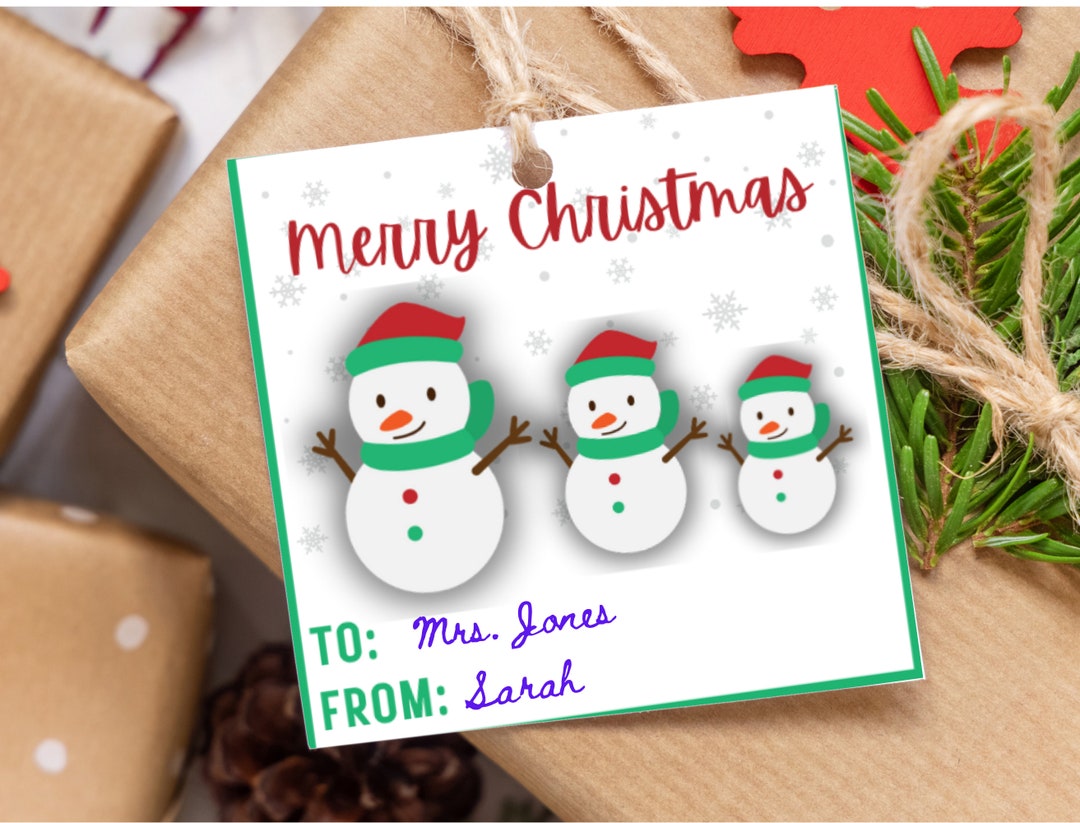 Printable Christmas Treat Tags Snowman Tags Christmas - Etsy