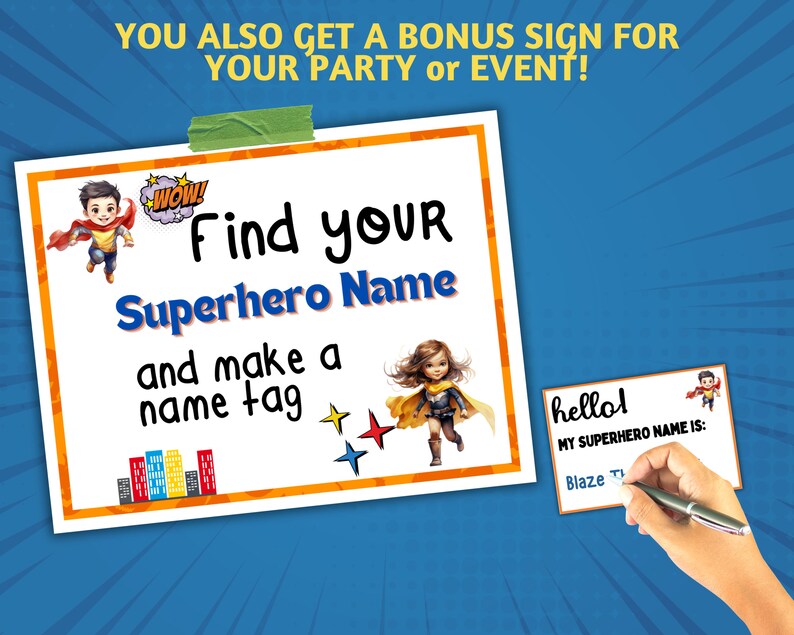 What's Your Superhero Name, Halloween Name Game, Halloween Party Game ...