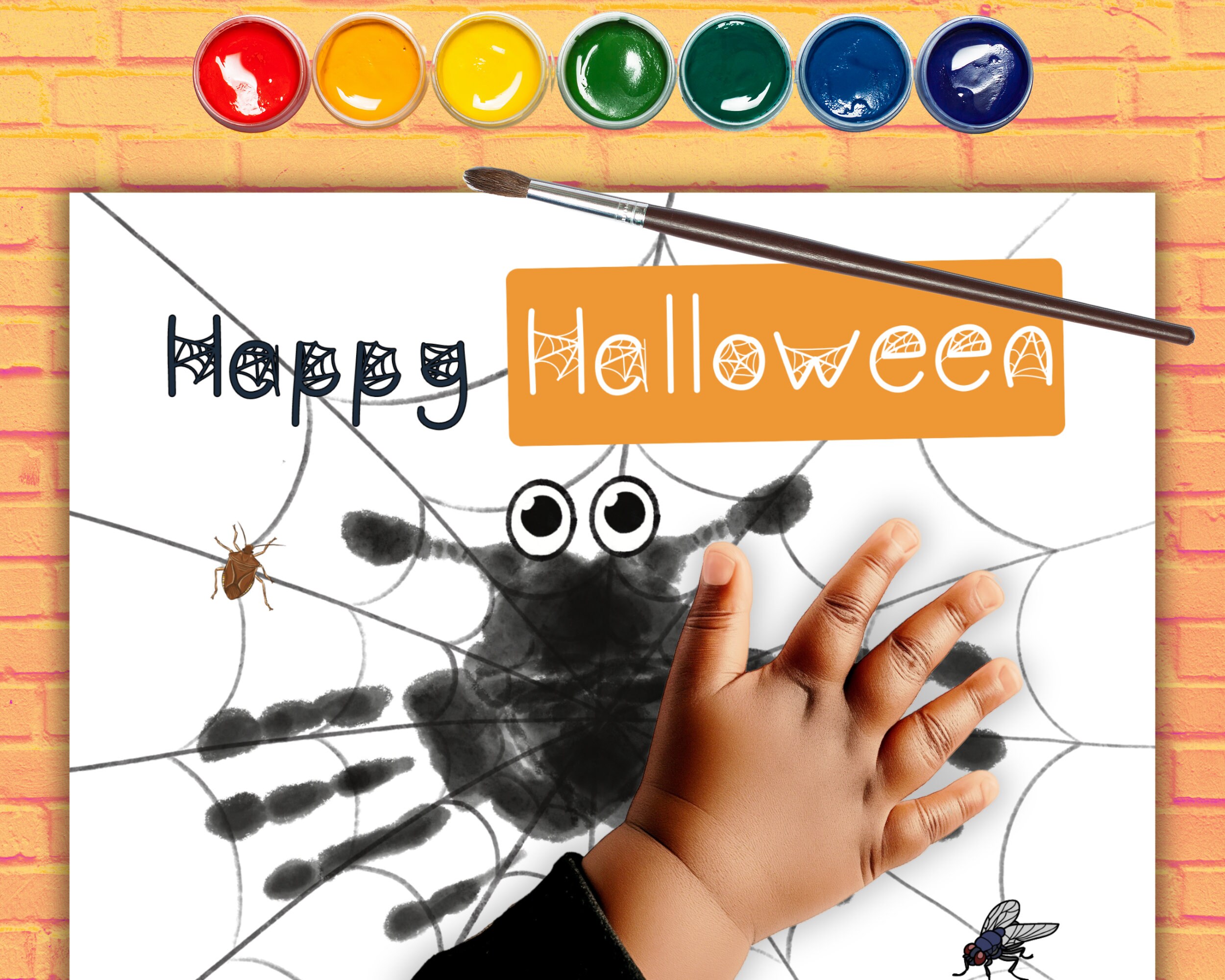 Halloween Handprint Craft, Spider Handprint, Fall Handprint Craft, Fall ...