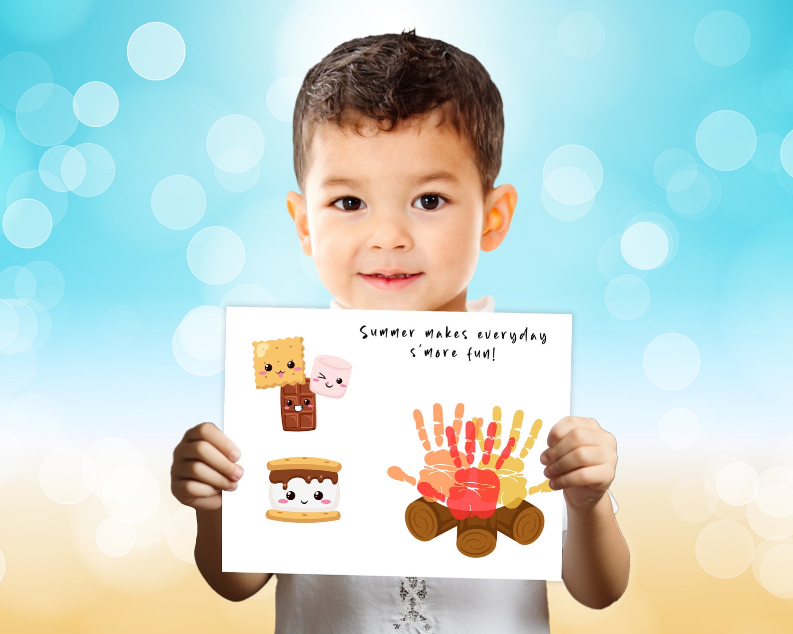 Summer Handprint Craft, S'mores Handprint Craft, Summer Handprint Art ...