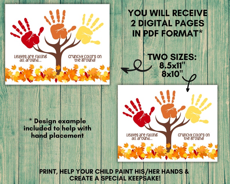 Fall Leaves Handprint Craft, Fall Handprint Craft, Fall Handprint Art ...