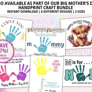 Mother's Day Handprint Craft, I Love You Mom, Handprint Art, Handprint ...
