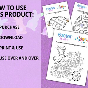 Easter Mazes, Three Easter Puzzles, Printable Maze Game, Easter Game ...