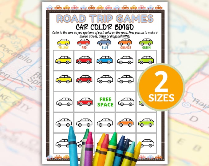 Road Trip Bingo Cards, Printable Road Trip Bingo Cards, Road Trip Bingo ...