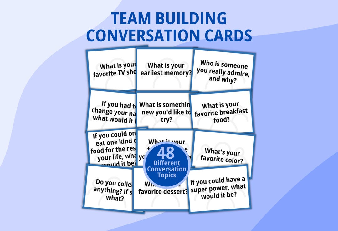Team Building Conversation Cards, Team Building Games, Team Bonding ...