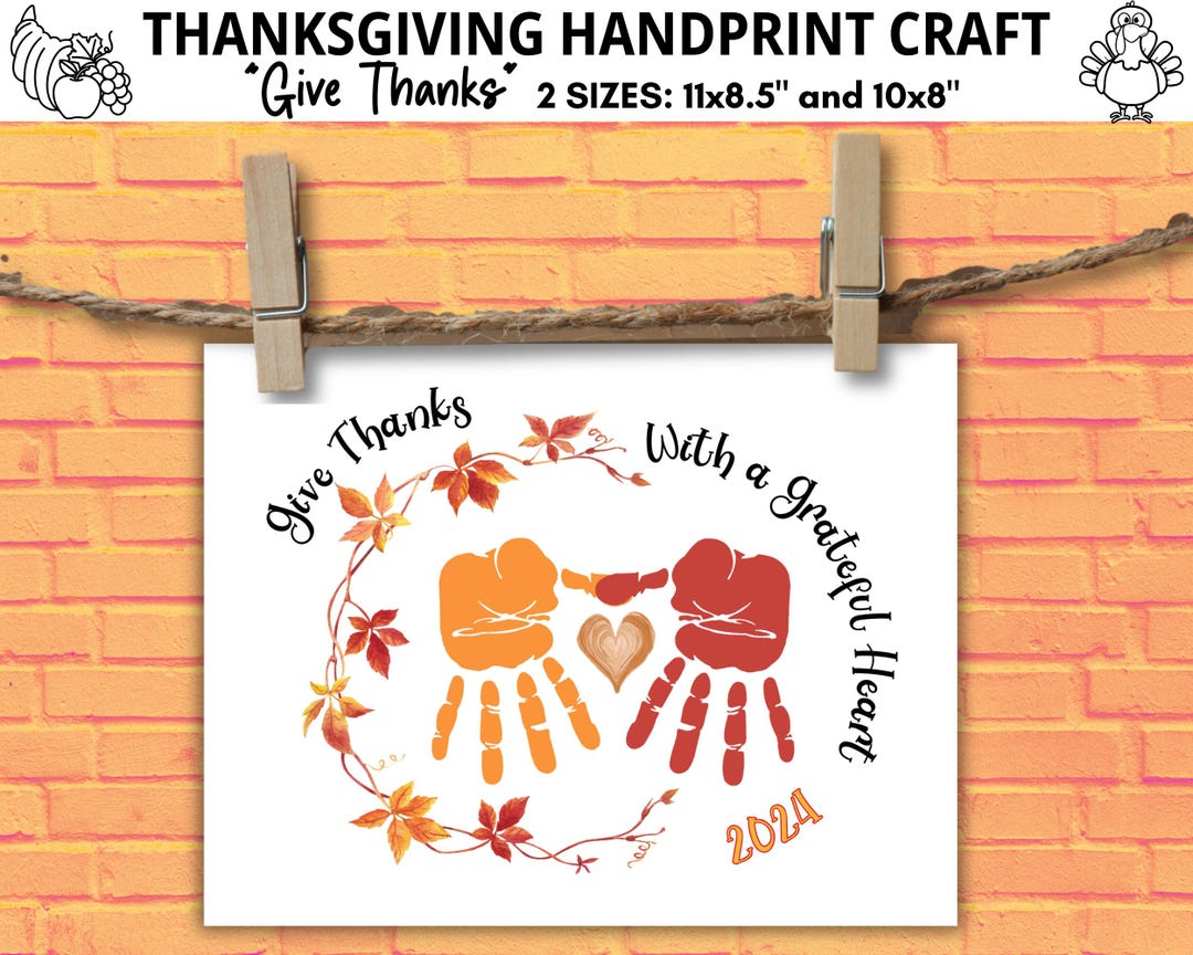 Thanksgiving Handprint Craft, Give Thanks Handprint, Fall Handprint ...