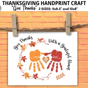 Thanksgiving Handprint Craft, Give Thanks Handprint, Fall Handprint ...