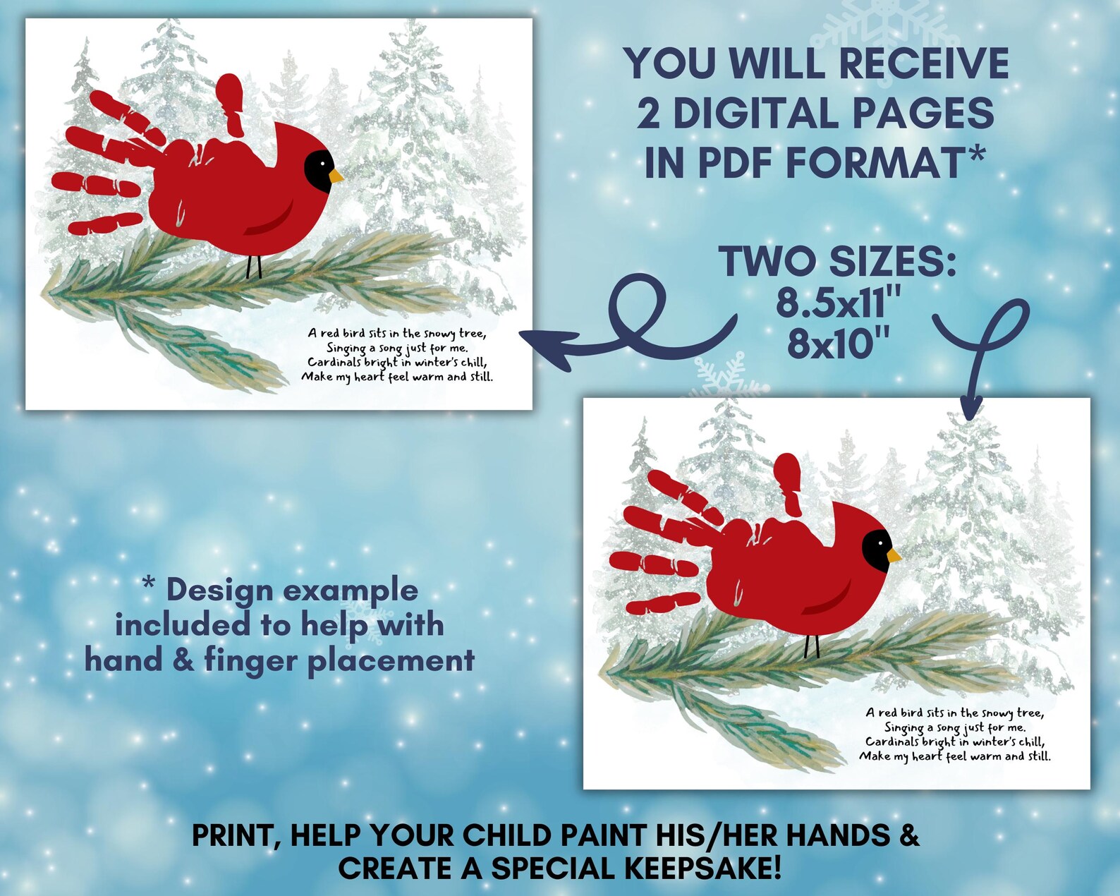 Winter Handprint Craft, Cardinal Handprint, Handprint Art, Winter ...