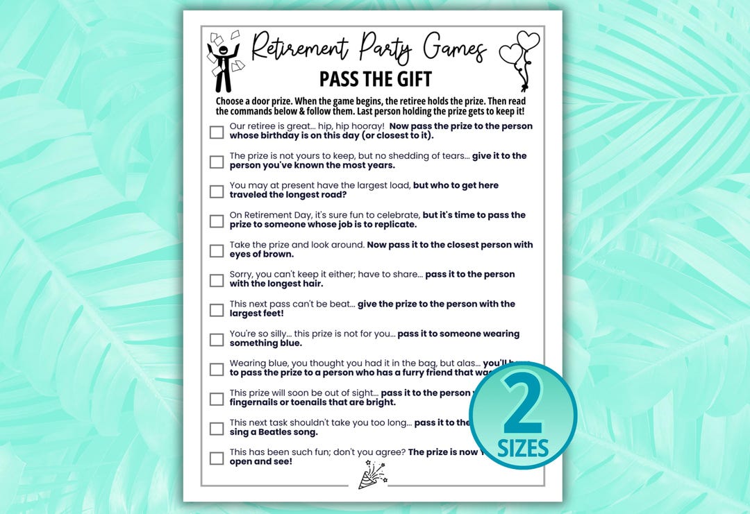 Pass the Gift, Retirement Party, Retirement Games, Icebreaker Games ...