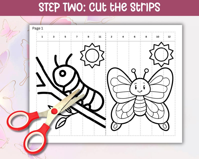 Butterfly Life Cycle Agamograph, Cut and Paste Craft, Agamograph Art ...