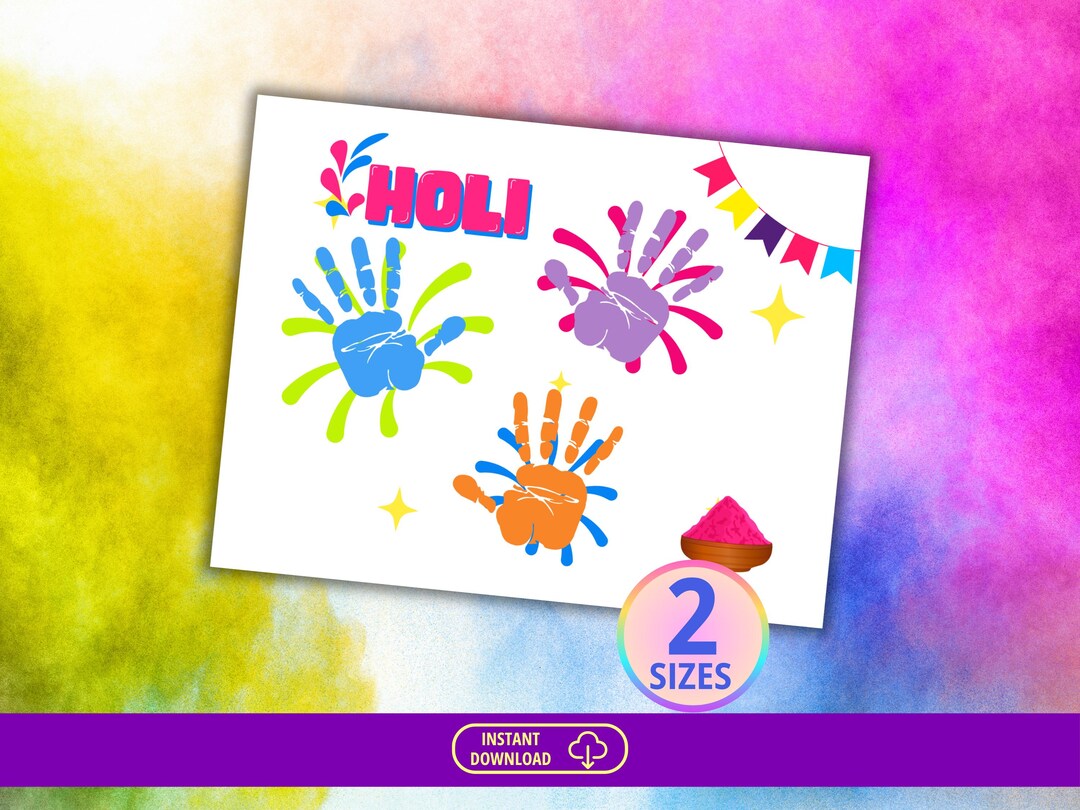Holi Handprint Craft, Festival of Color, Handprint Art, Handprint Sign ...