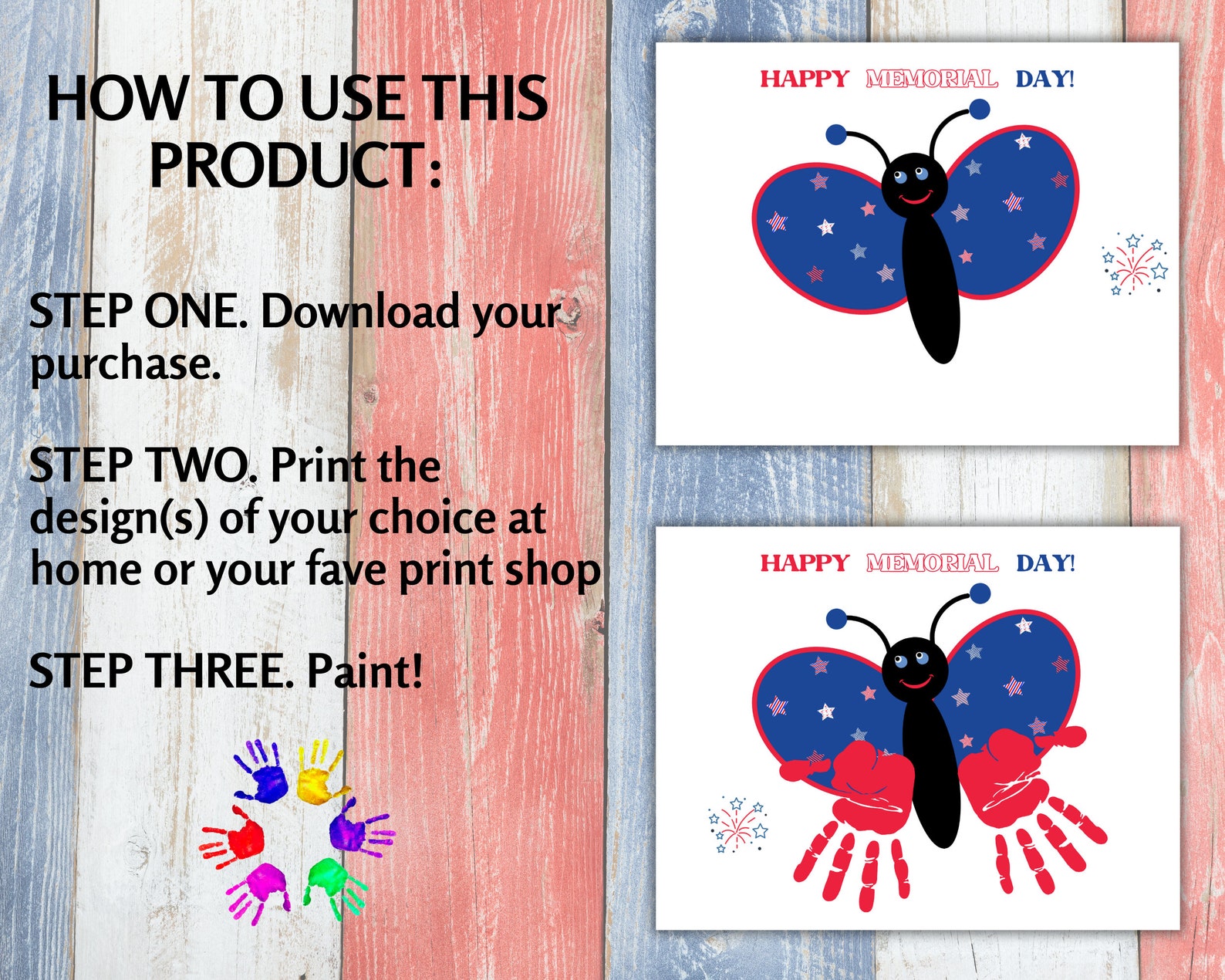 Memorial Day Handprint Craft, Patriotic Handprint Art, Handprint Sign ...