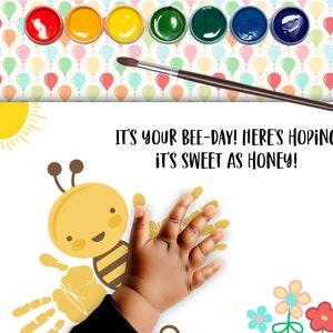 Birthday Bee Craft, Bee Handprint Craft, Birthday Handprint Art ...