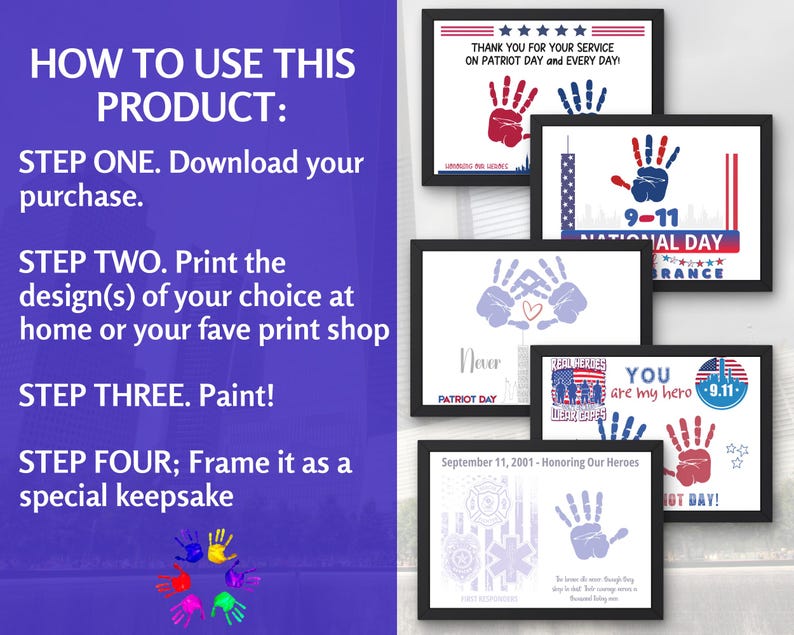 Patriot Day Handprint Craft, Handprint Art, Handprint Sign, Handprint ...
