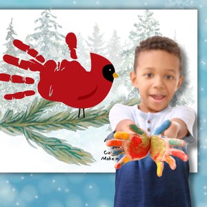 Winter Handprint Craft, Cardinal Handprint, Handprint Art, Winter ...