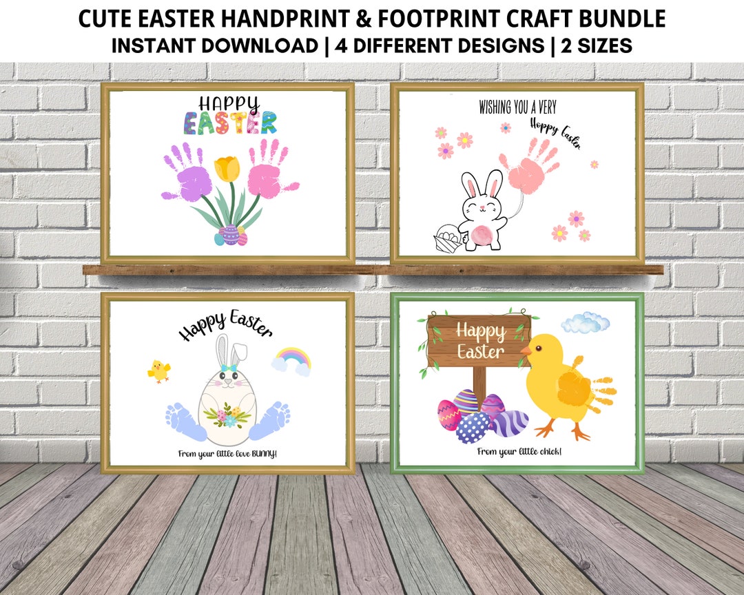 Cute Easter Handprint Craft Bundle, Easter Handprint Art, Handprint ...