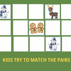 Christmas Memory Game, Christmas Activities for Kids, Winter Kids ...