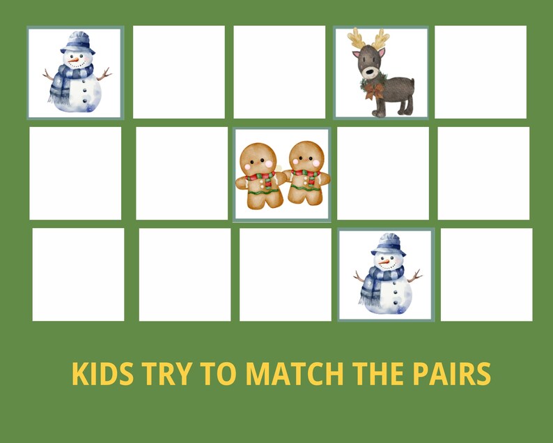 Christmas Memory Game, Christmas Activities for Kids, Winter Kids ...