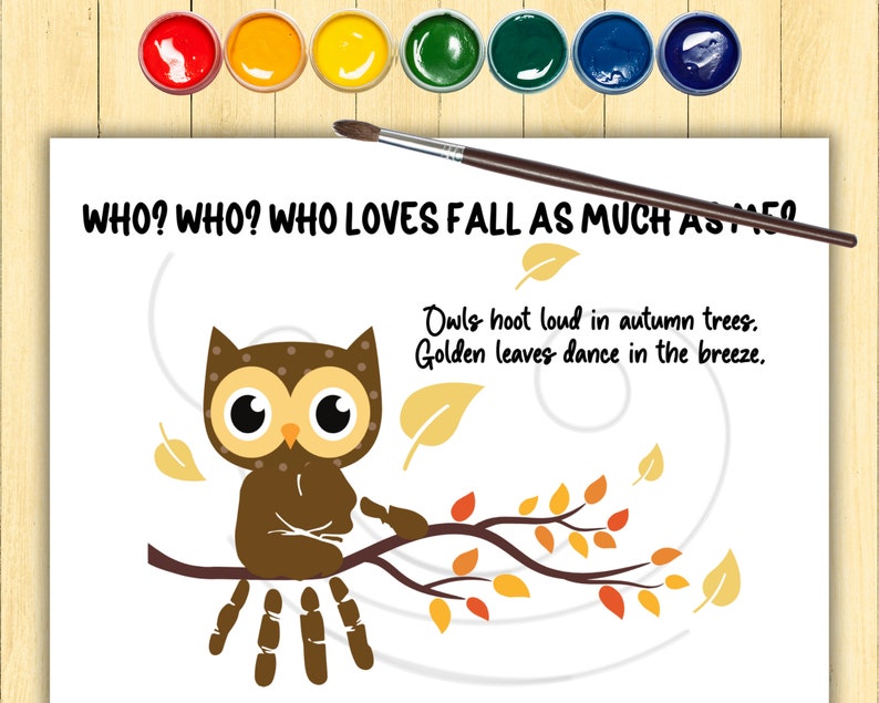 Owl Handprint Craft, Fall Handprint Craft, Fall Handprint Art ...