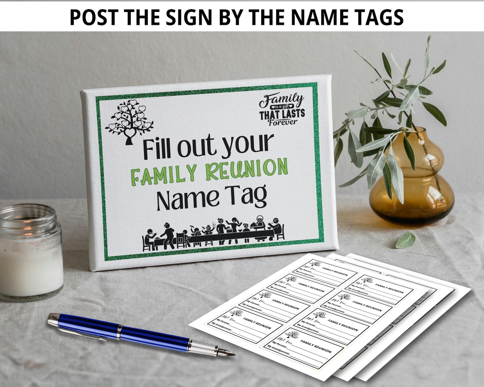 Family Reunion Name Tags, EDITABLE, Family Reunion Ideas, Printable ...