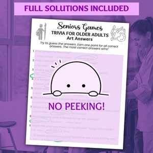 Trivia for Seniors Game, Ice Breaker Game, Dementia Activities ...