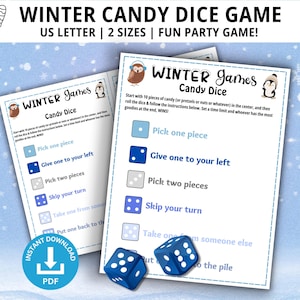 Winter Candy Dice, Winter Games, Wintertime Games, Candy Dice Game ...