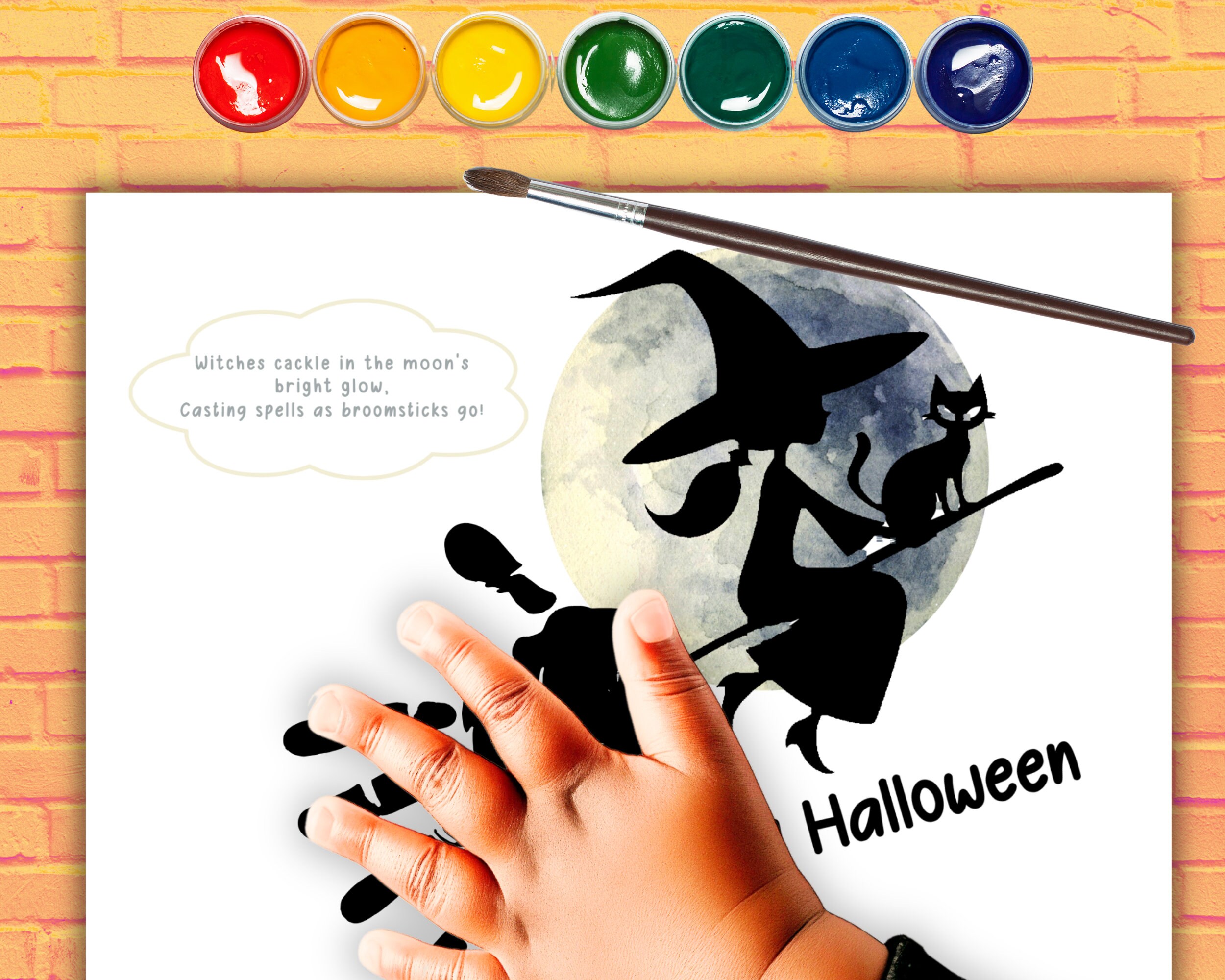 Halloween Handprint Craft, Witch Handprint, Fall Handprint Craft, Fall ...
