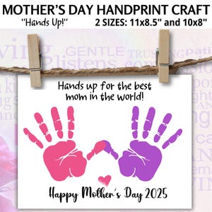 Mother's Day Handprint Craft, Best Mom, Handprint Art, Handprint Sign ...