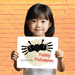 Halloween Handprint Craft, Bat Handprint, Fall Handprint Craft, Fall ...