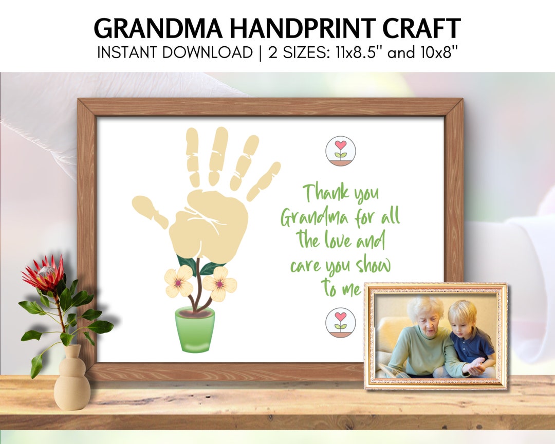 Grandma Handprint Craft Bundle, Grandma Love, Mothers Day Handprint Art ...